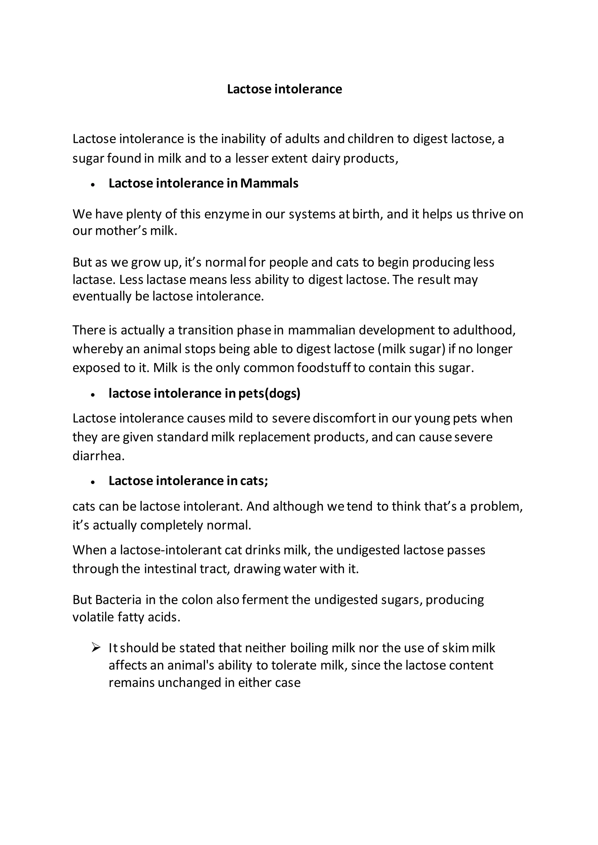 Lactose intolerance | DOCX