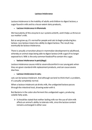 Lactose intolerance | DOCX
