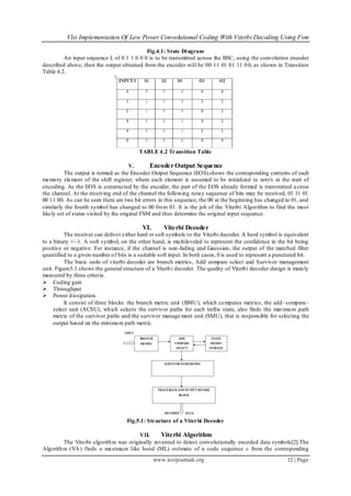 Vlsi Implementation of Low Power Convolutional Coding With Viterbi Decoding Using Fsm | PDF ...