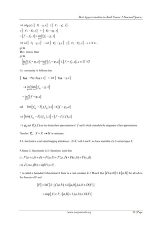 Best Approximation in Real Linear 2-Normed Spaces | PDF