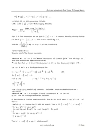 Best Approximation in Real Linear 2-Normed Spaces | PDF