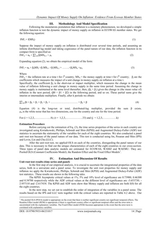 Dynamic Impact of Money Supply on Inflation: Evidence from ECOWAS ...