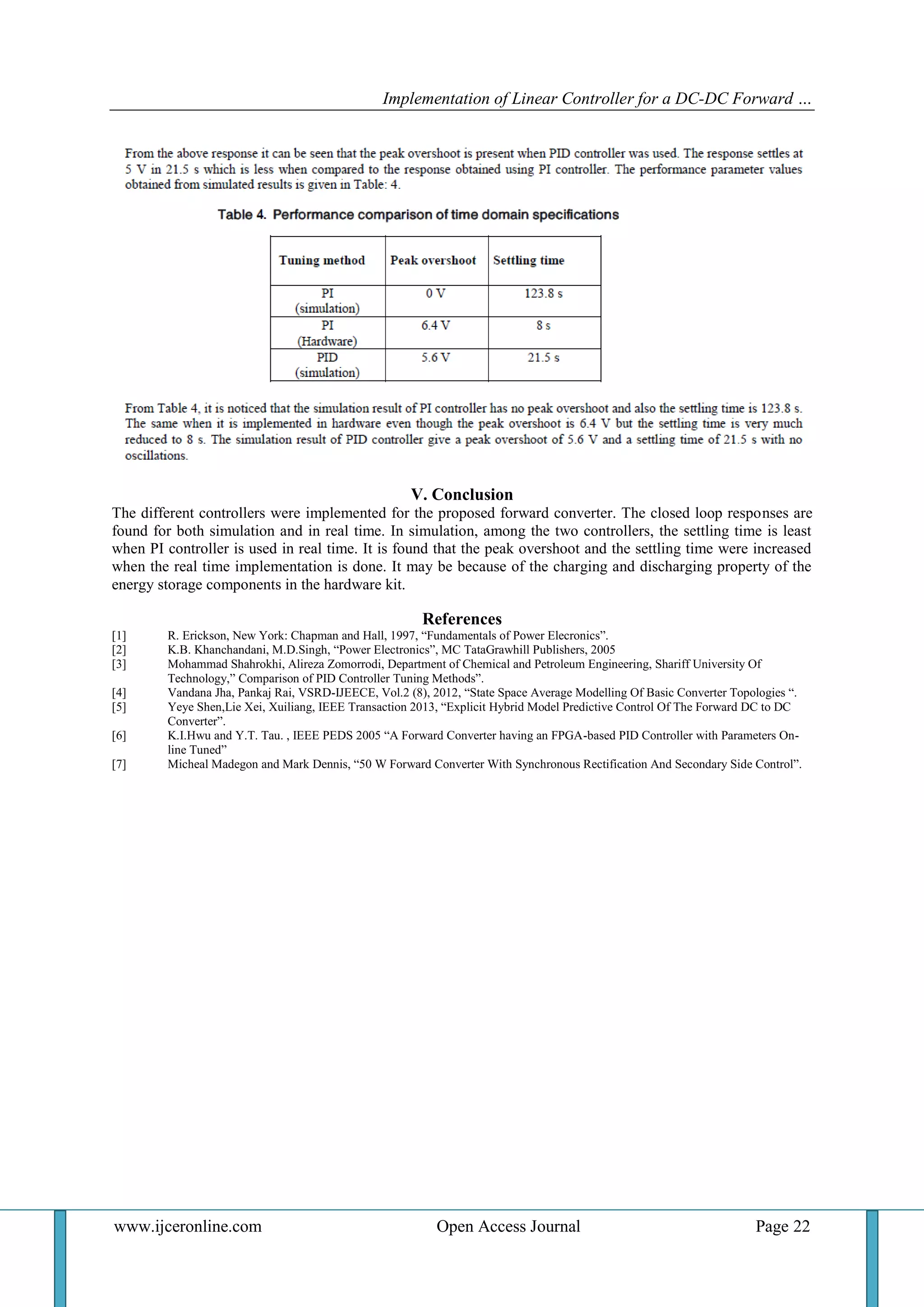 Implementation of Linear Controller for a DC-DC Forward Converter | PDF