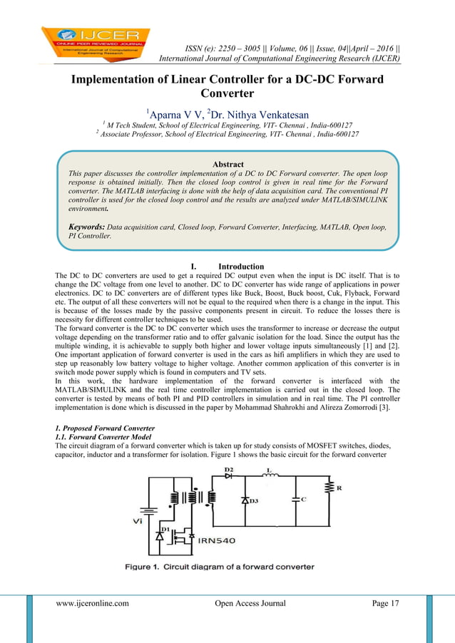 Implementation of Linear Controller for a DC-DC Forward Converter | PDF | Radio Control ...