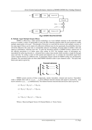 Error Control and performance Analysis of MIMO-OFDM Over Fading Channels | PDF | Digital Audio ...