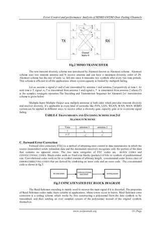 Error Control and performance Analysis of MIMO-OFDM Over Fading Channels | PDF | Digital Audio ...