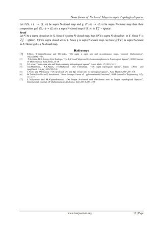 Some forms of N-closed Maps in supra Topological spaces | PDF