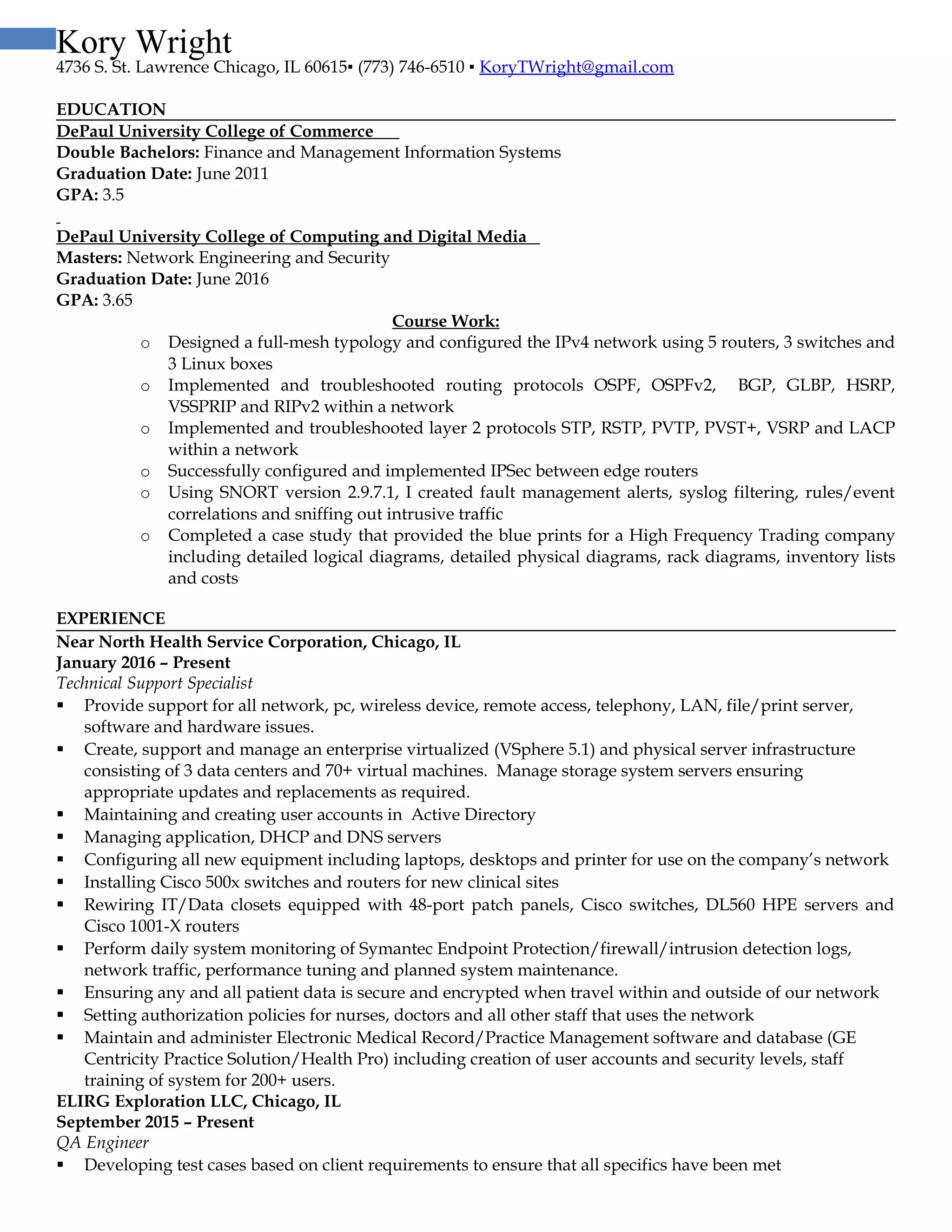 KoryTWright Resume | DOC