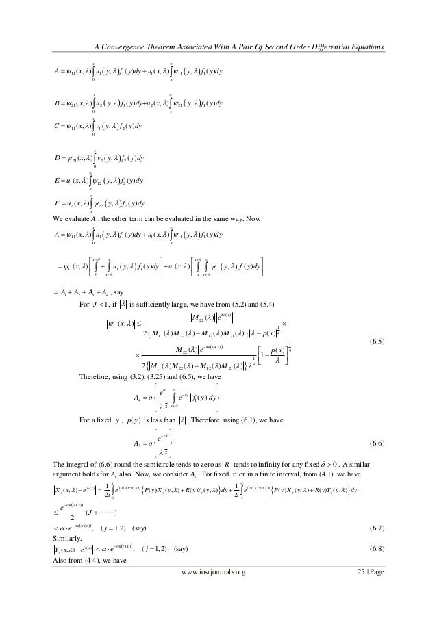 A Convergence Theorem Associated With a Pair of Second Order Differen…