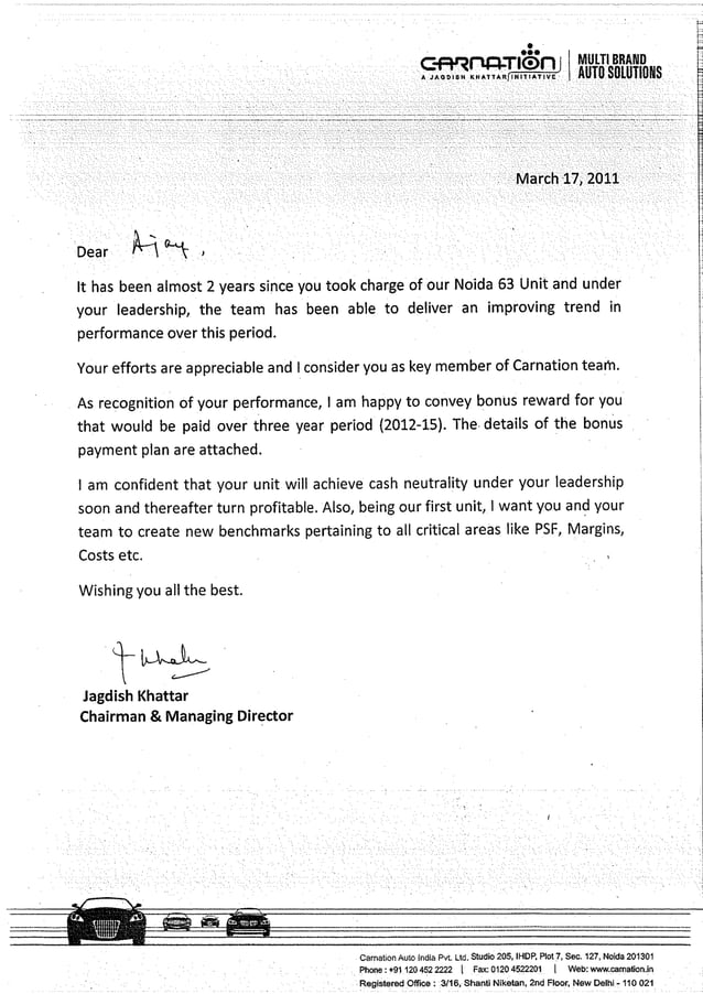 Retention Bonus Letter | PDF