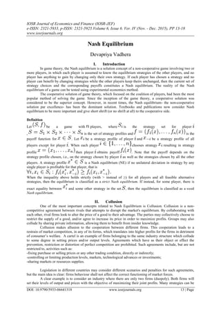 Nash Equilibrium | PDF