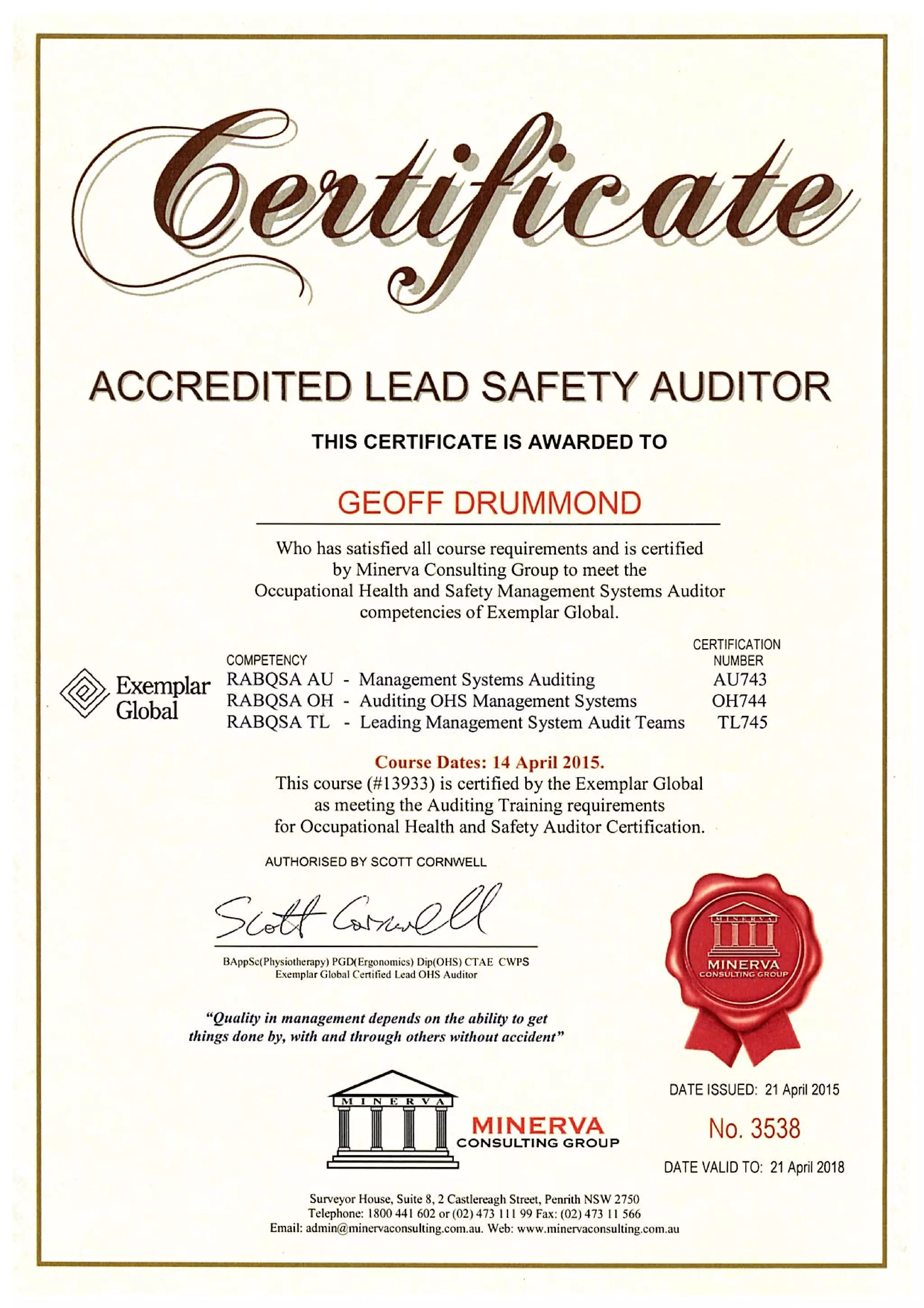 Lead Safety Auditor Accreditation | PDF