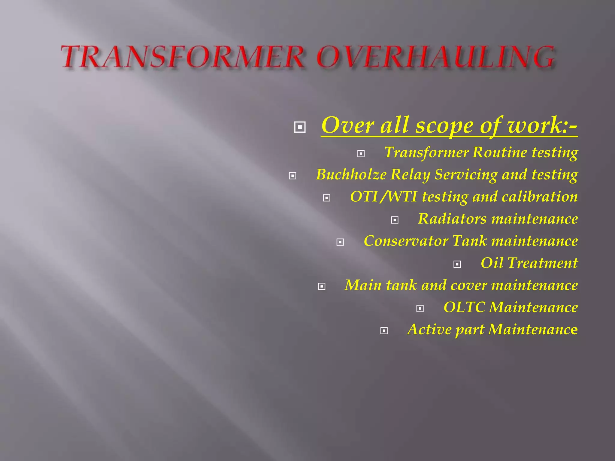 TR OverHauling PPT | PPTX