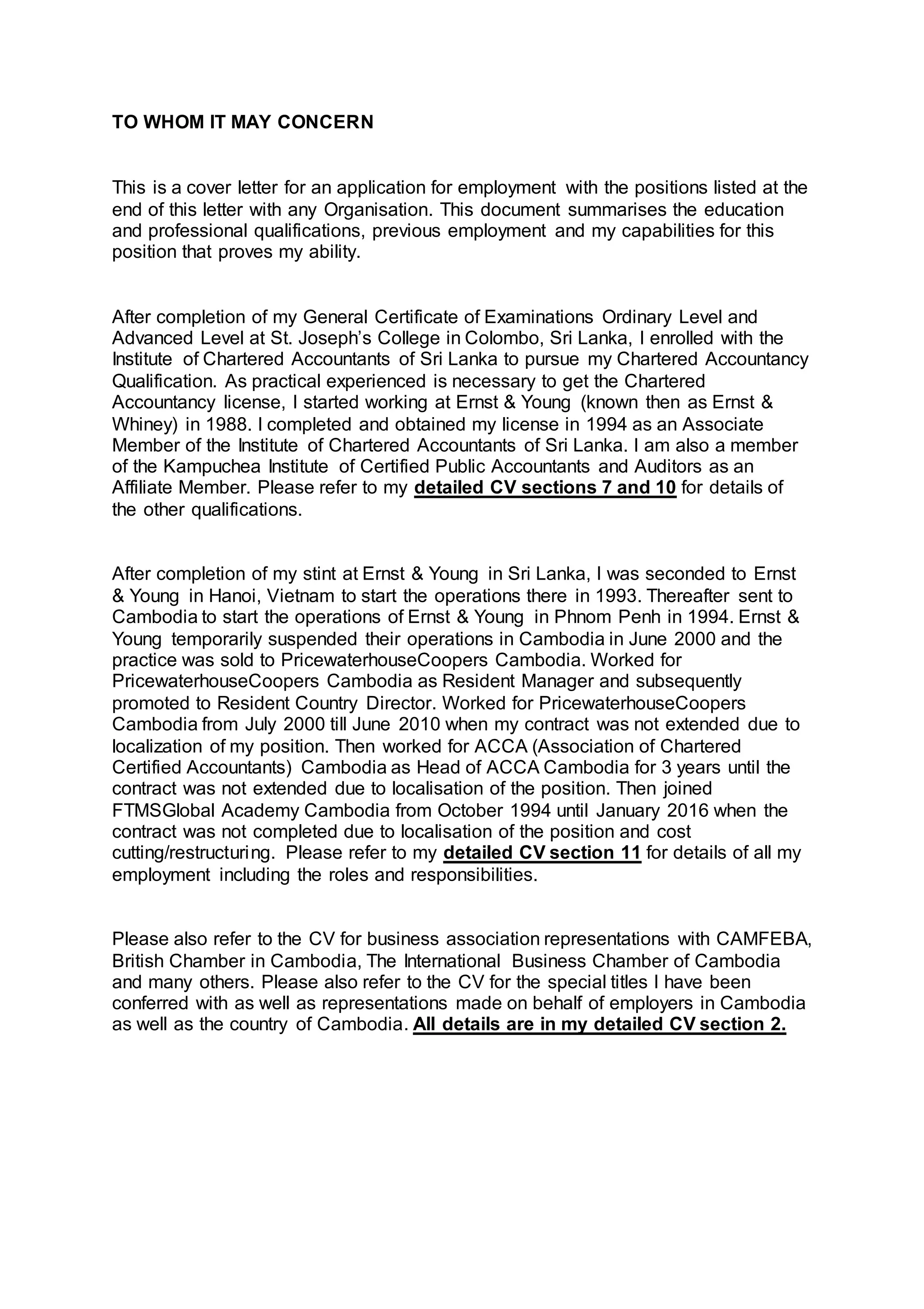 Comprehensive Cover Letter | DOCX