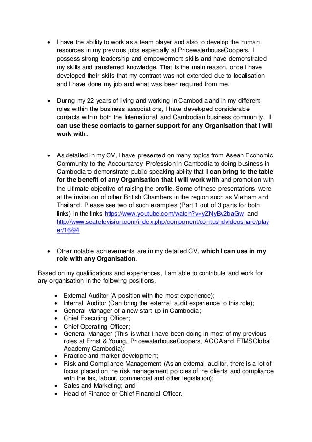 Comprehensive Cover Letter