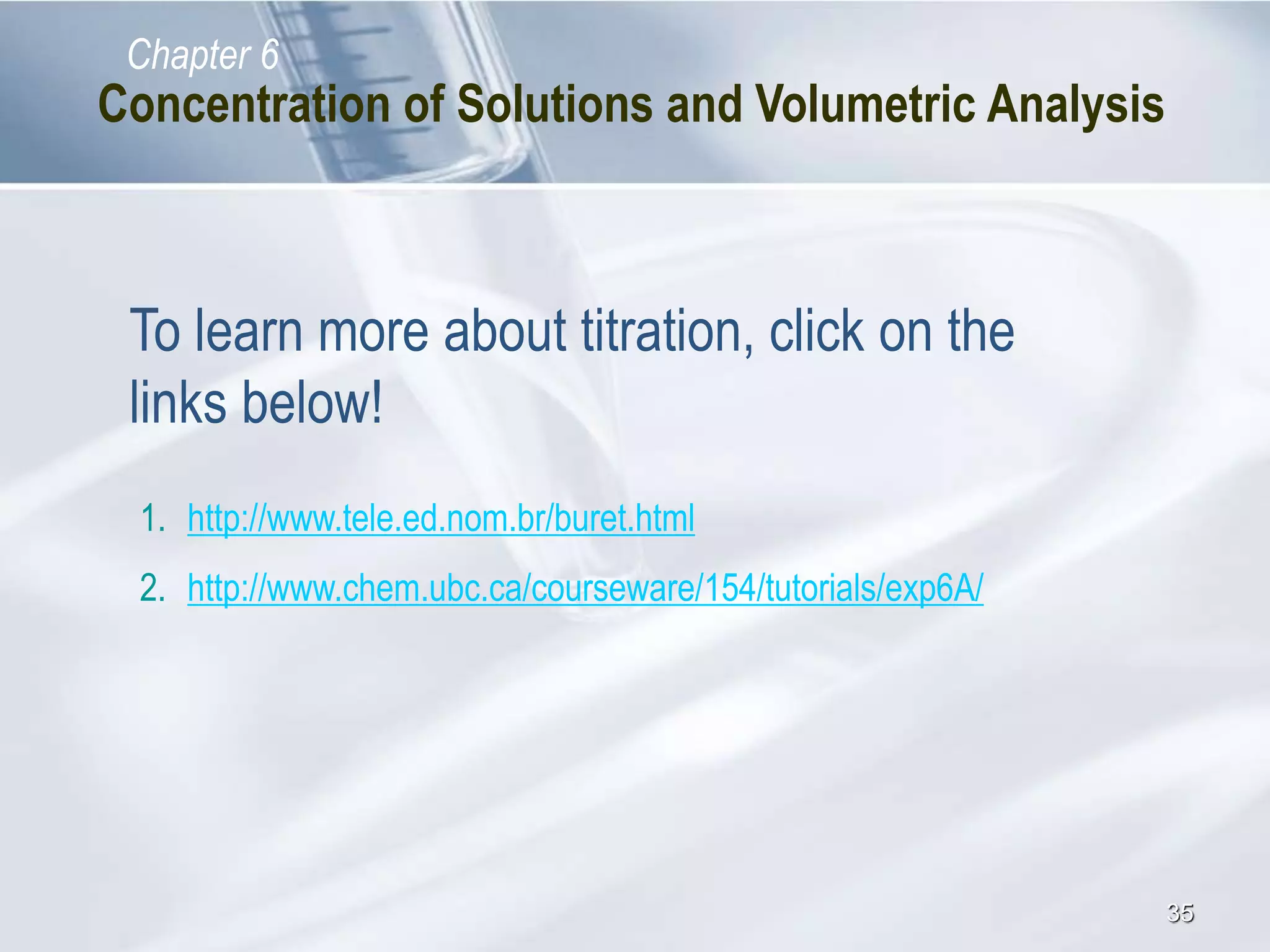 Concentration of Solutions and Volumetric Analysis | PPT