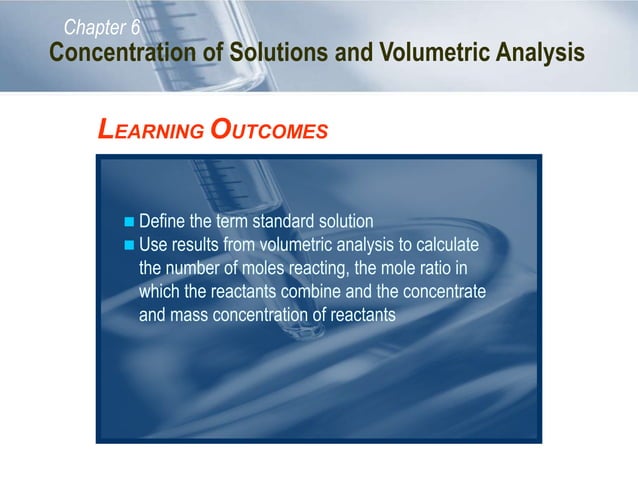 Concentration of Solutions and Volumetric Analysis | PPT