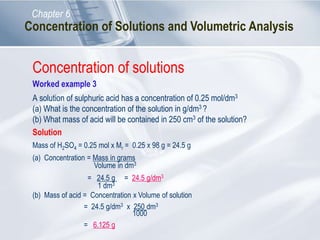Concentration of Solutions and Volumetric Analysis | PPT