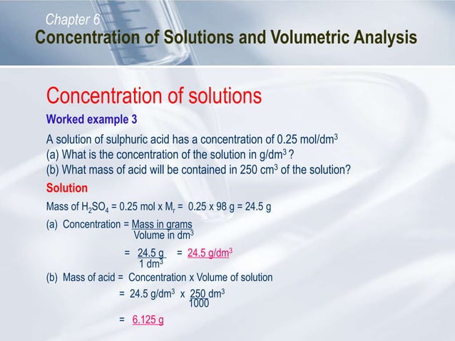 Concentration of Solutions and Volumetric Analysis | PPT