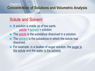 Concentration of Solutions and Volumetric Analysis | PPT