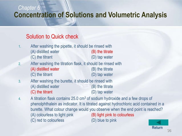 Concentration of Solutions and Volumetric Analysis | PPT