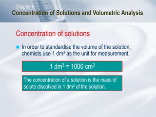 Concentration of Solutions and Volumetric Analysis | PPT
