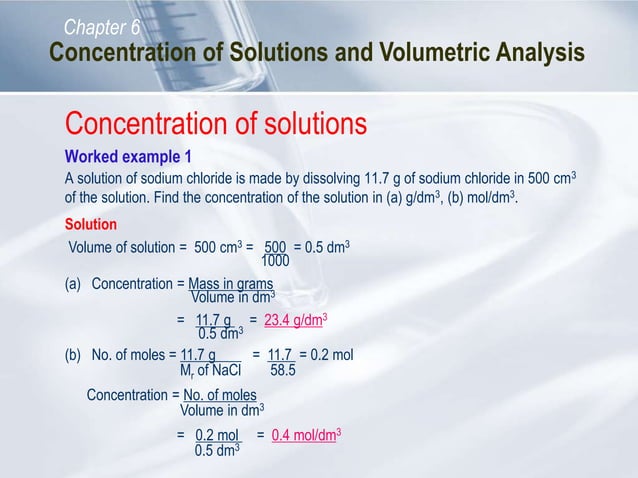 Concentration of Solutions and Volumetric Analysis | PPT