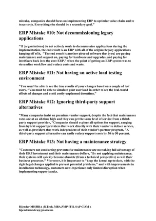 Major Common ERP Mistakes | PDF
