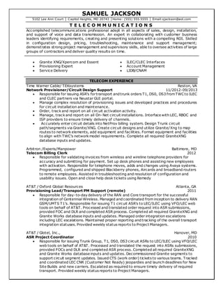 Sample Resume - Telecom | DOCX