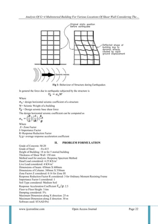 Analysis of G+4 Multistoried Building for Various Locations of Shear ...