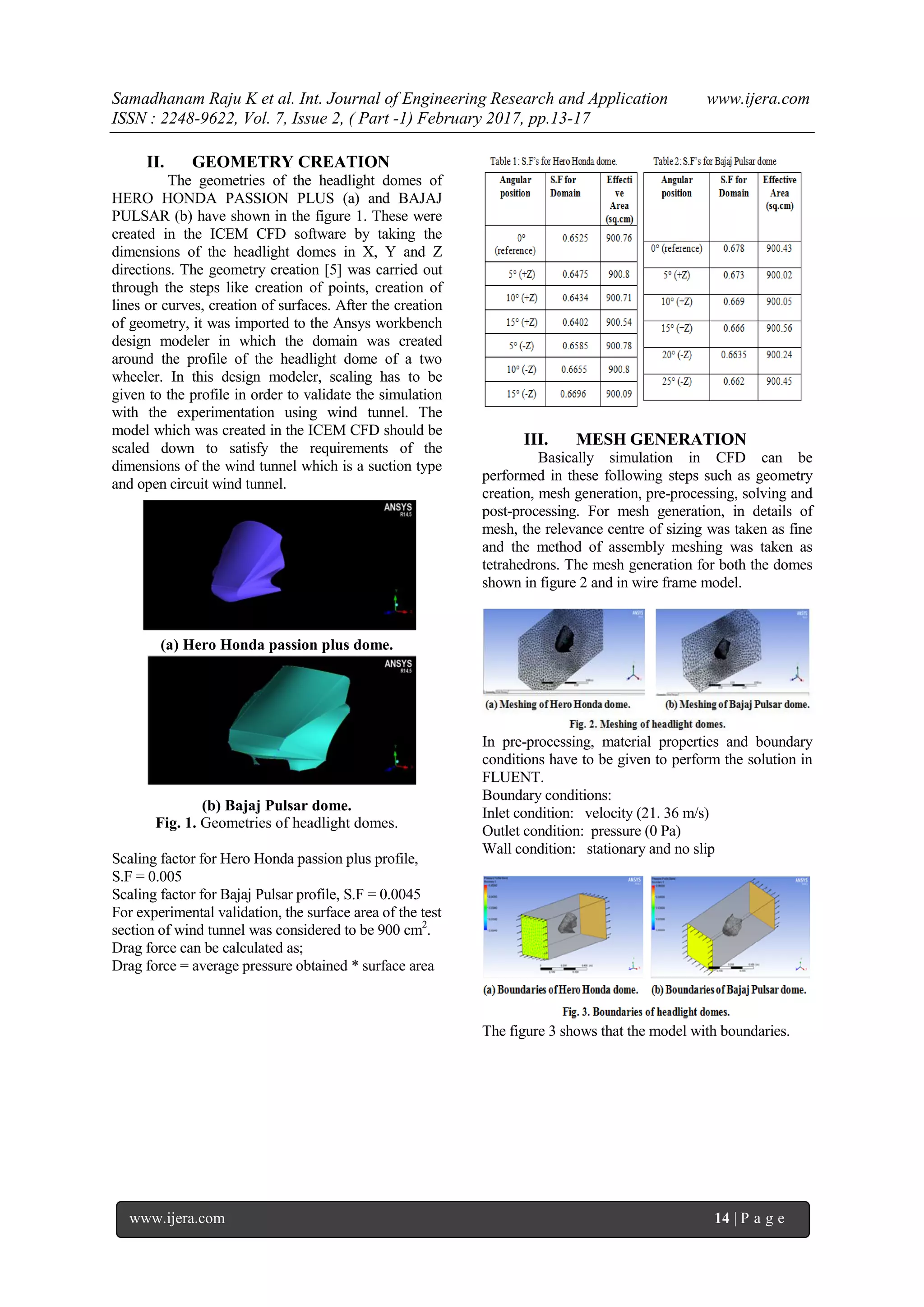 Experimental Investigations to Study the Air Flow Patterns on the ...