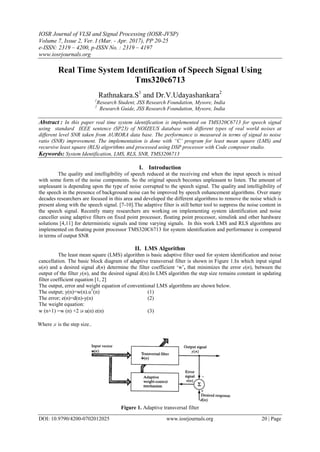 Real Time System Identification of Speech Signal Using Tms320c6713 | PDF