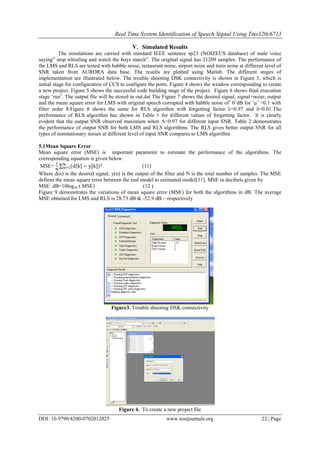 Real Time System Identification of Speech Signal Using Tms320c6713 | PDF
