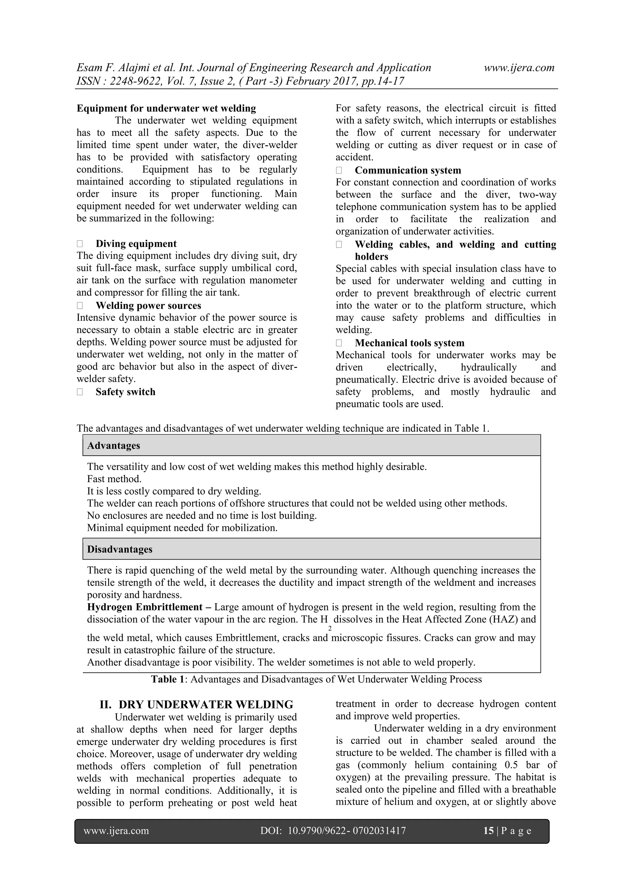 Underwater Welding Techniques | PDF