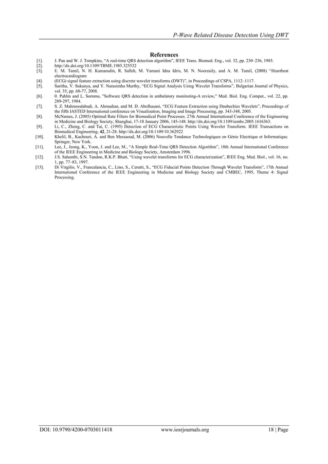P-Wave Related Disease Detection Using DWT | PDF