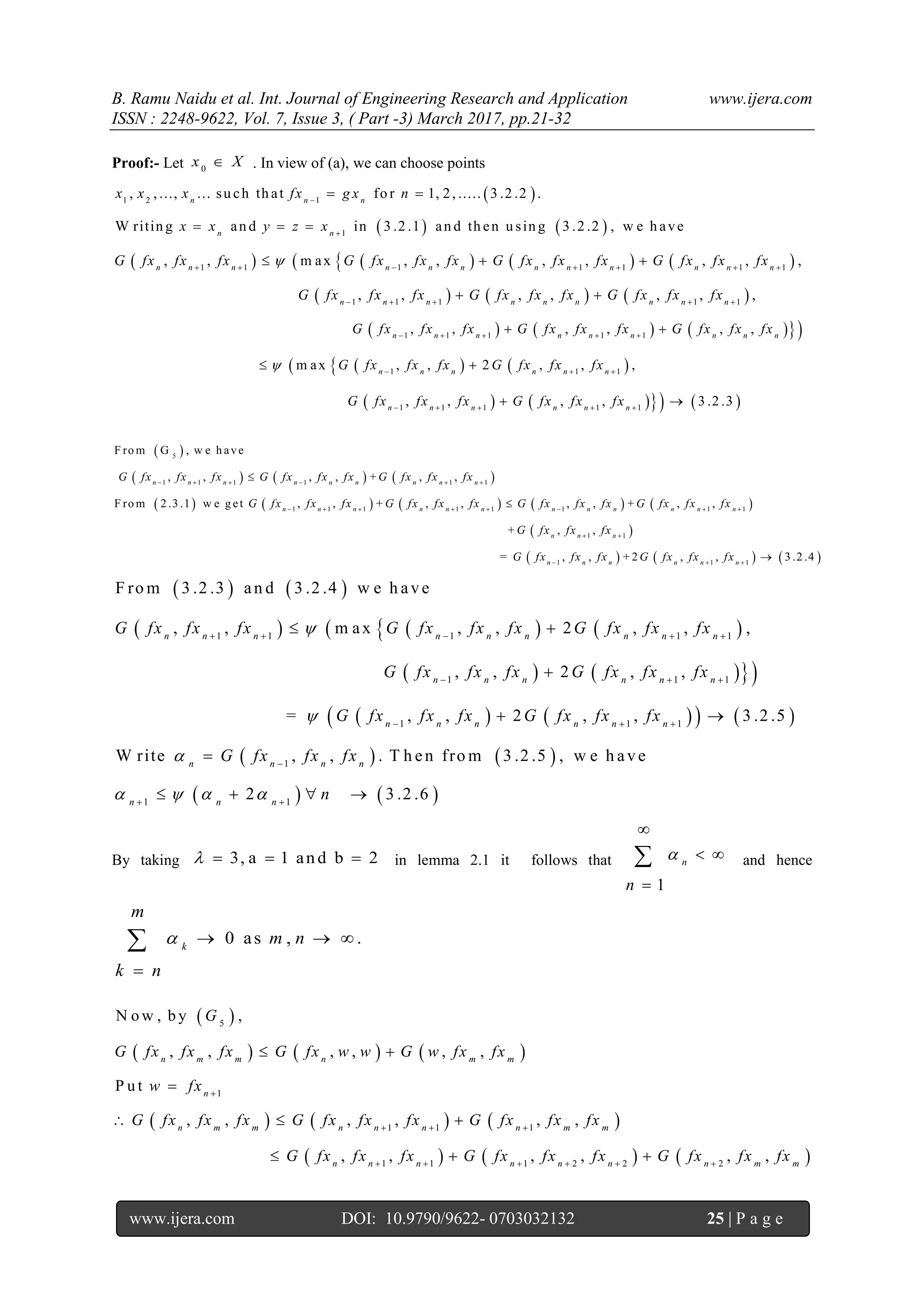 Some common Fixed Point Theorems for compatible - contractions in G ...