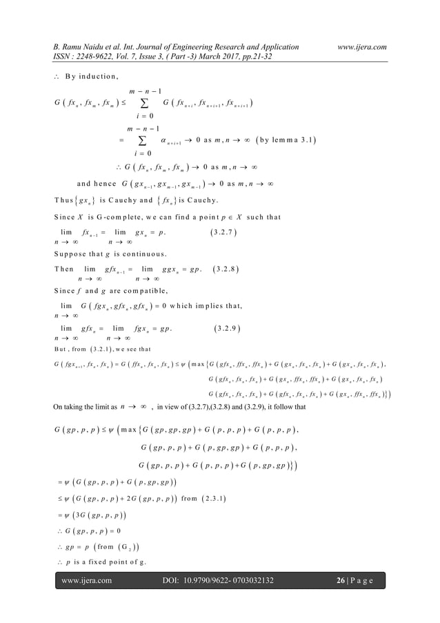 Some common Fixed Point Theorems for compatible - contractions in G ...