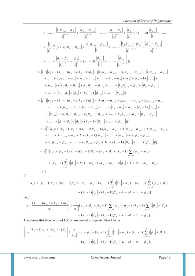Location of Zeros of Polynomials | PDF