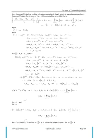 Location of Zeros of Polynomials | PDF | Physics | Science