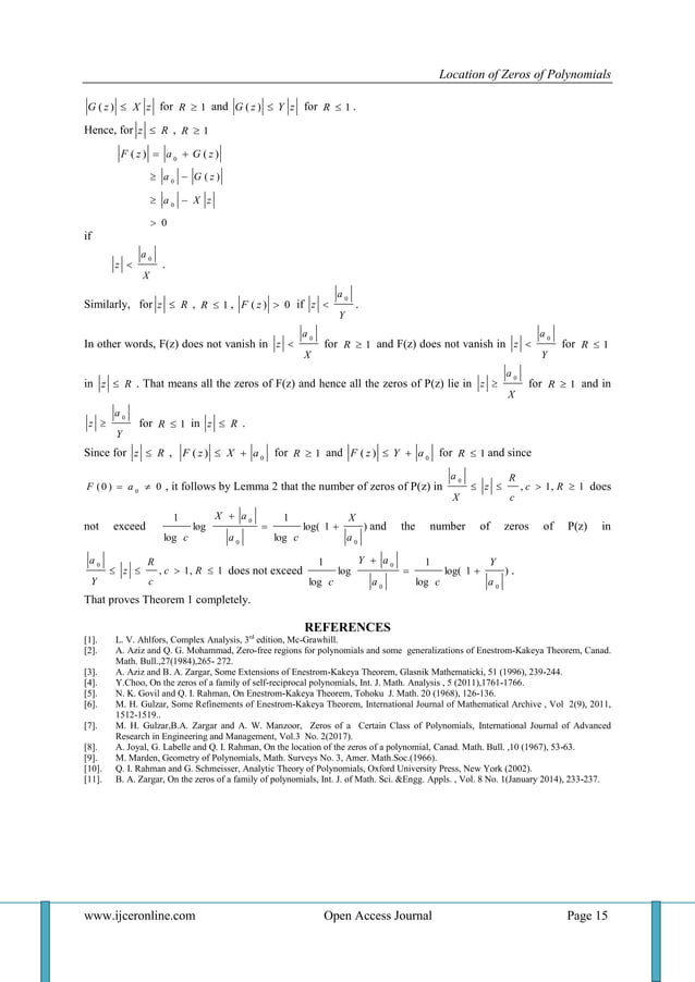 Location of Zeros of Polynomials | PDF