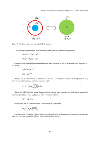 Elastic Metamaterials Analysis: Simple and Double Resonators | PDF ...