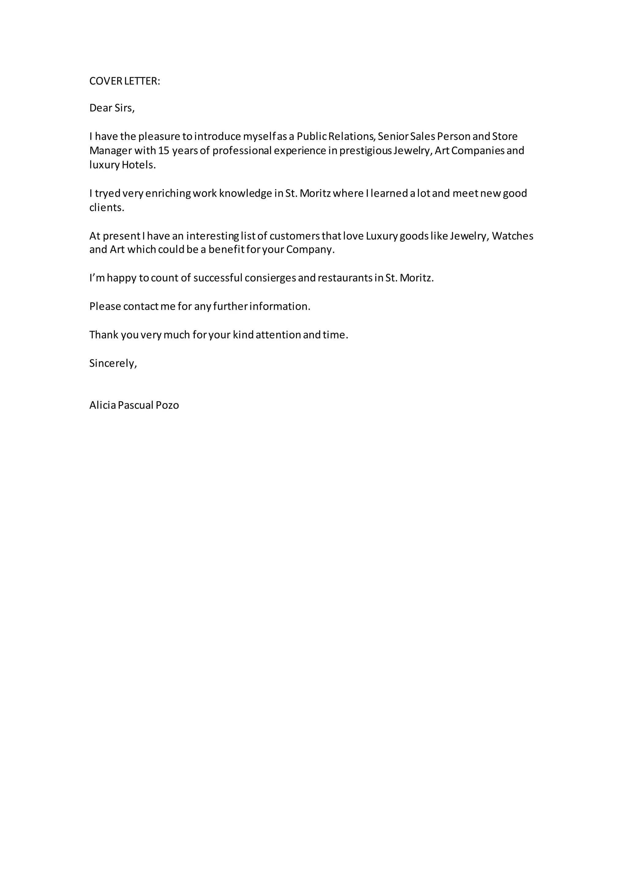 alicia - COVER LETTER JEWELRY STORE | DOCX
