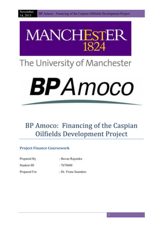 Project Finance - BP Amoco Caspian Oilfields Financing Case Study | PDF