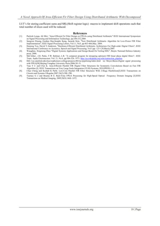 A Novel Approach of Area-Efficient FIR Filter Design Using Distributed Arithmetic with ...