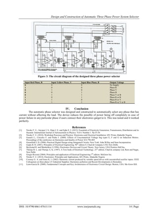 Design and Construction of Automatic Three Phase Power System Selector ...