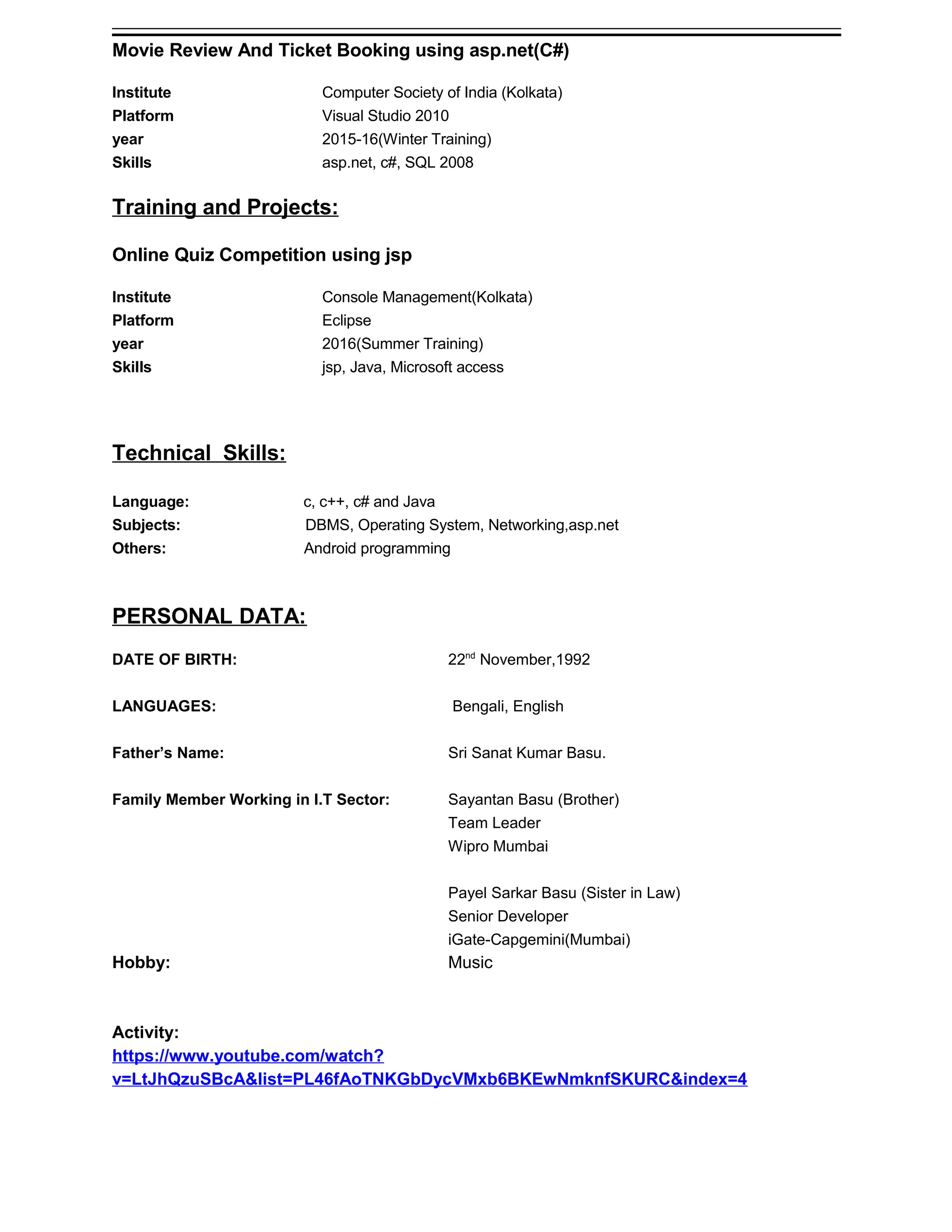 CV-SUBHANJAN BASU | PDF