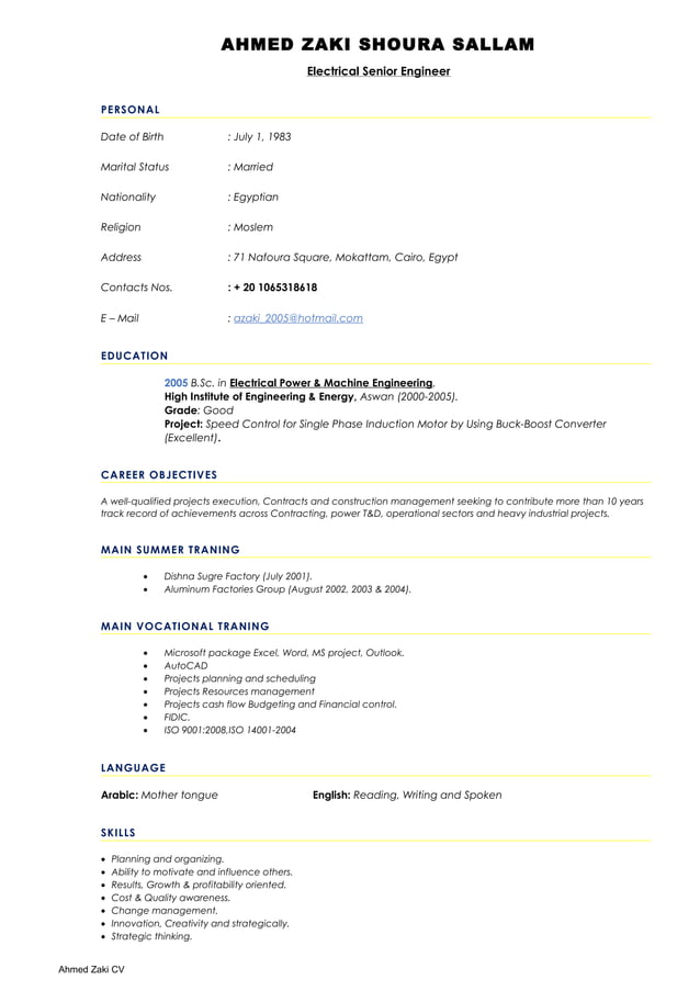 CV_Ahmed Zaki | DOC