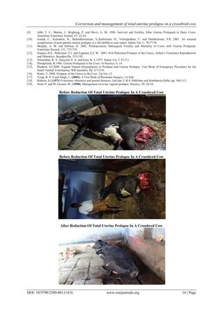 Correction and Management of Total Uterine Prolapse in A Crossbred Cow ...