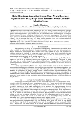 Rotor Resistance Adaptation Scheme Using Neural Learning Algorithm for a Fuzzy Logic Based ...