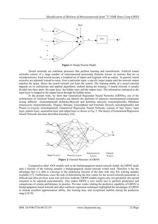 Identification of Skeleton of Monoterpenoids from 13CNMR Data Using Generalized Regression ...